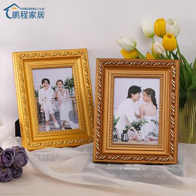 欧式实木婚纱照相框摆台打印加冲洗挂墙定制67810寸卧室高级感