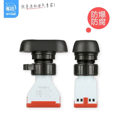 BA8097防爆防腐双键控制按钮 双联按钮开关银点铜点开孔30MM红绿