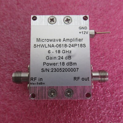 6-18GHz 24dB增益 18dBm功率 SMA X波段 射频微波低噪声放大器