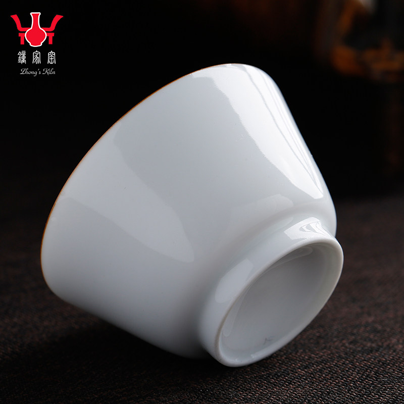 钟家窑景德镇薄胎茶杯白瓷单杯陶瓷品茗主人杯茶具个人杯功夫茶杯