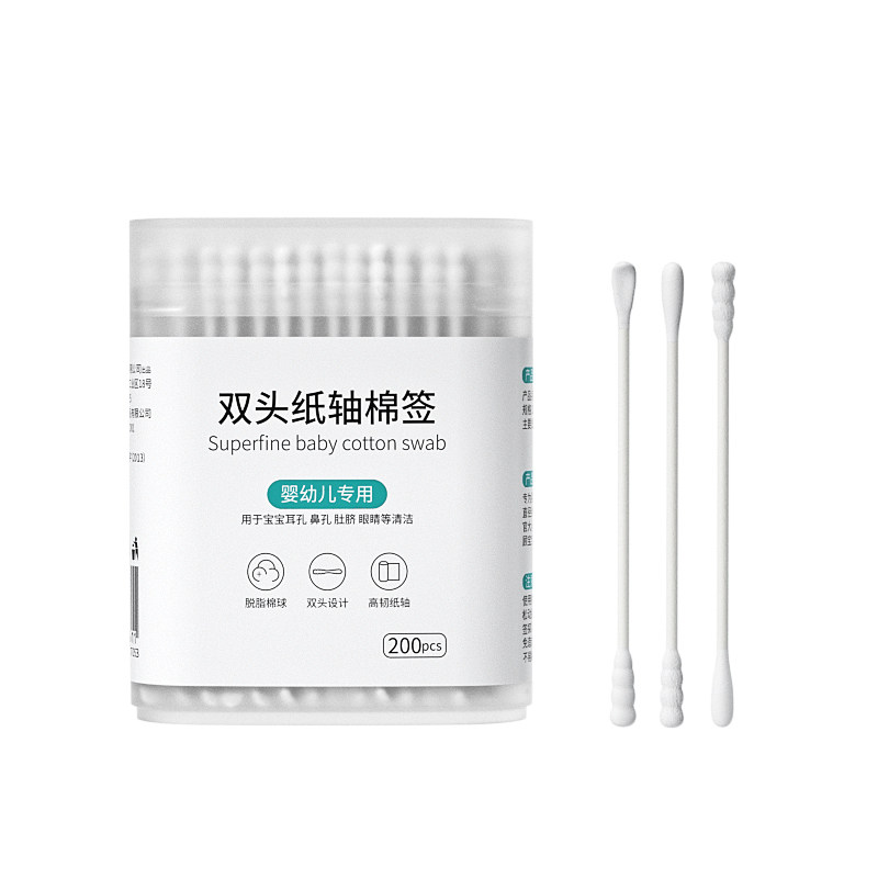 婴儿棉签宝宝专用新生幼儿童掏耳勺挖鼻屎螺旋头超细小头棉花棉棒