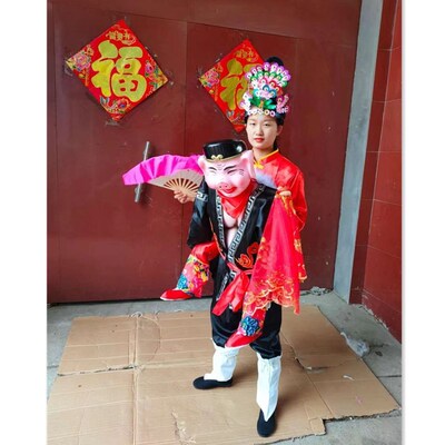 新款猪八戒背媳妇全套演出服装道具二人转社火表演老汉背妻道具
