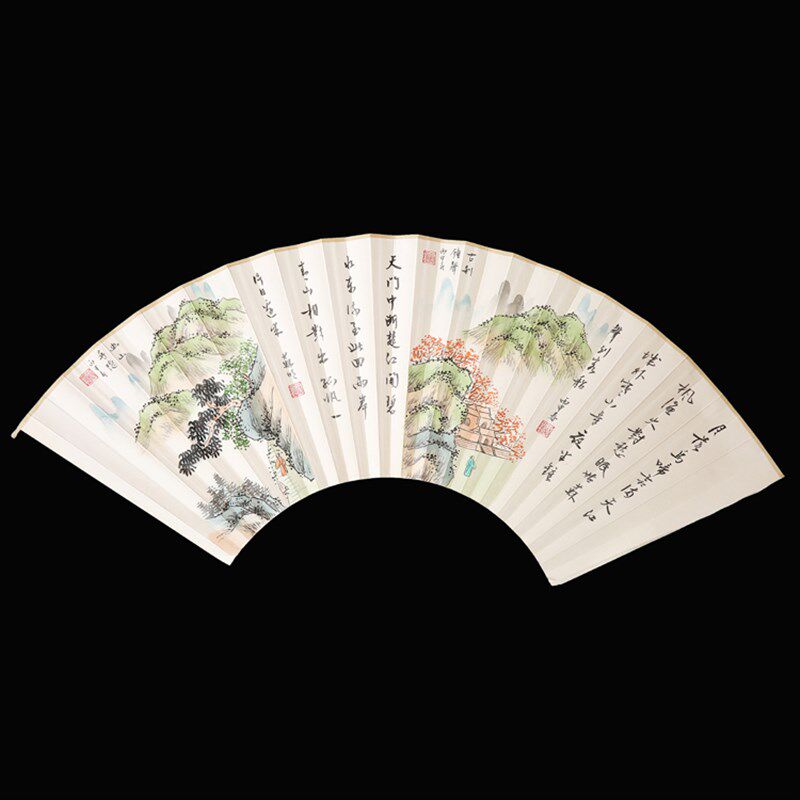 手绘扇面 9寸9.5寸18方苏工书法纸扇面 花鸟山水小楷扇面扇子配件