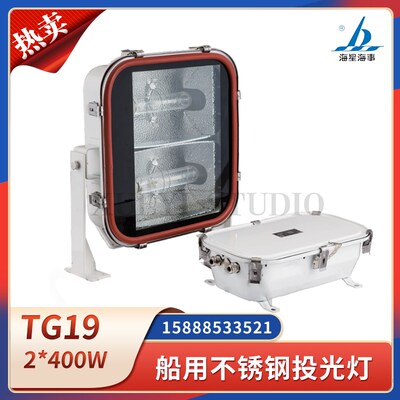 海星船用不锈钢投光灯TG19双管高压钠灯250W400W金卤灯镇流箱CCS