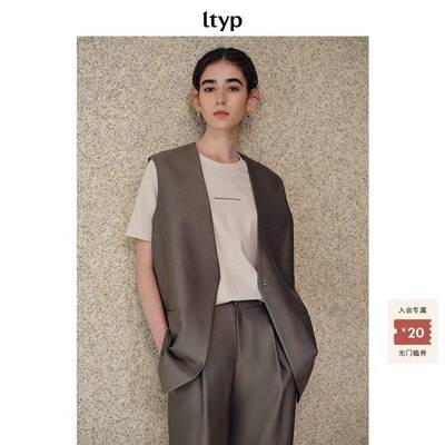 ltyp黑标系列6A级真丝美丽诺羊毛马甲极简叠穿西装背心女