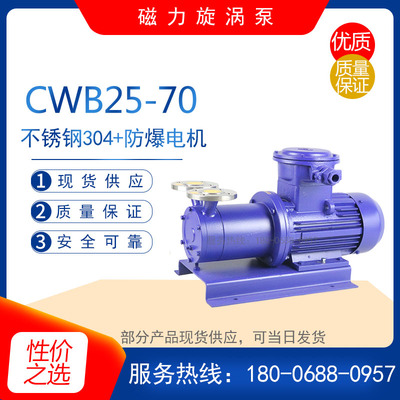CWB型防爆磁力旋涡泵 耐腐蚀化工传动泵 酸碱液输送泵 无泄漏水泵