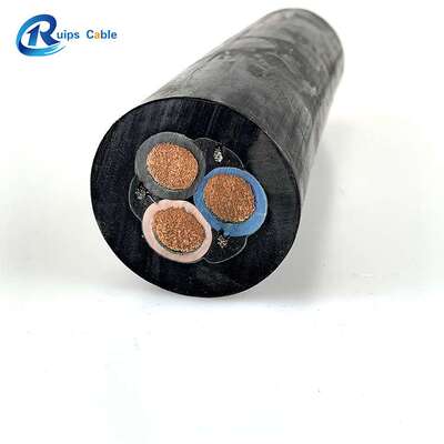 龙门吊起重机卷盘移动电缆4*16/25/35mm2 双护套聚氨酯卷绕线缆