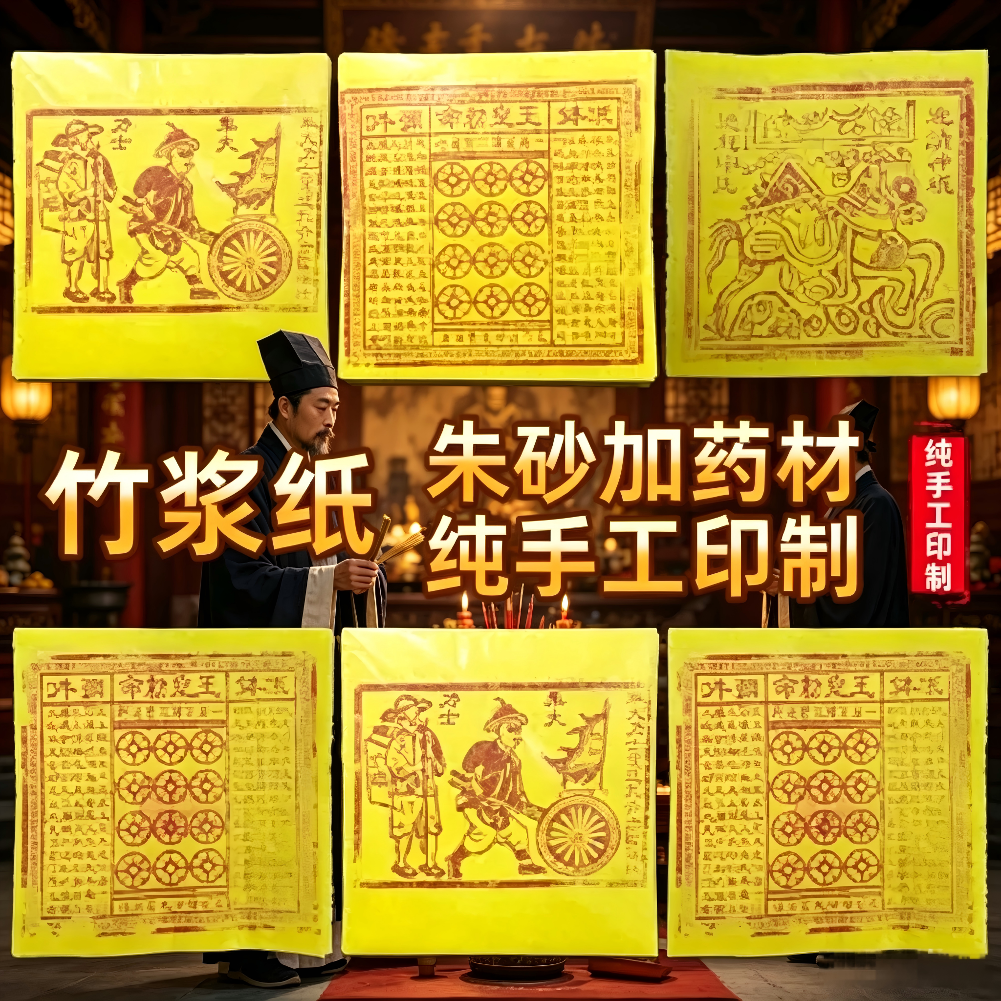 纯手工朱砂玉皇钱真正竹浆纸正版加盖玉皇通宝万贯钱真品车夫马甲