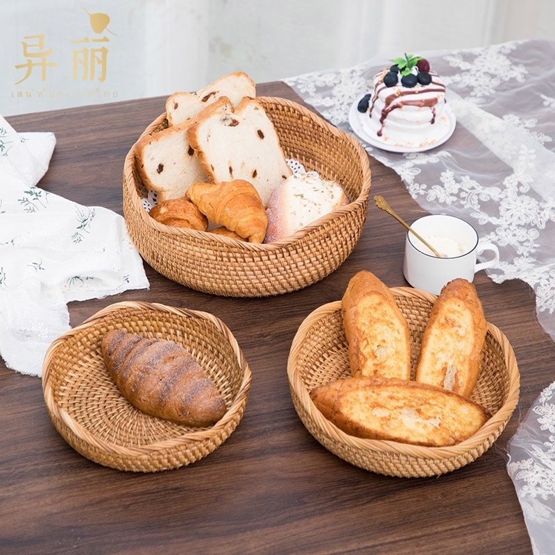 越南藤编水果盘创意家用客厅水果篮菜篮多功能果盆糖果篮瓜果篮