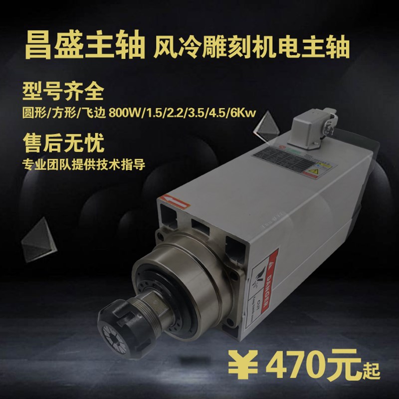 昌盛王建南雕刻机主轴电机圆方形风冷800W/1.5/2.2/3.5/4.5/6KW