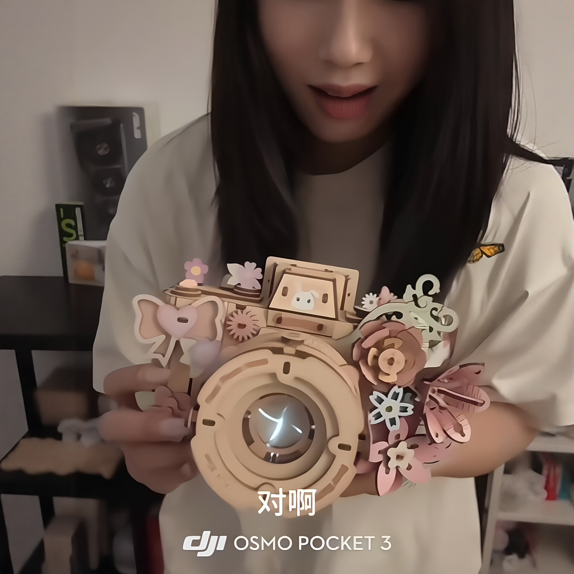 抖音同款积木木质拼装相机模型手工diy拼图摆件情人节礼物送女友