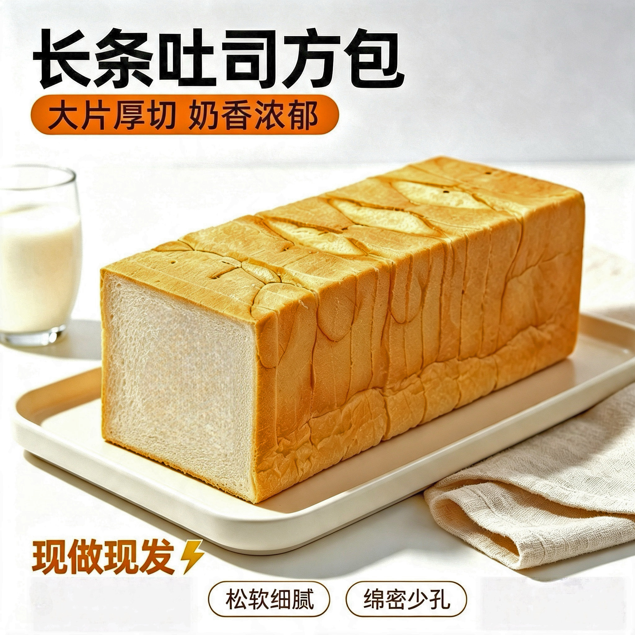 商用货源厚切吐司方包团体聚餐露营适用摆摊烘焙餐厅点心专用面包
