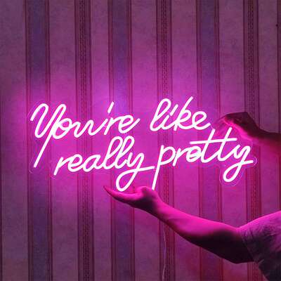 霓虹灯You're like really pretty英文字母装饰灯万圣节装饰灯