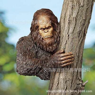 跨境新款 Bigfoot the Bashful Yeti 大猩猩金刚花园树脂摆件园林