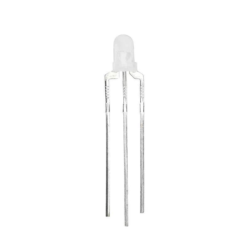 f3雾状蓝翠绿共阳3mm蓝绿色双色指示灯直插式led灯珠发光二级管