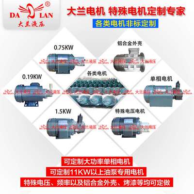 厂家直销DALAN大兰液压电机 HGP-1A油泵专用电机DL-802-4-0.75KW