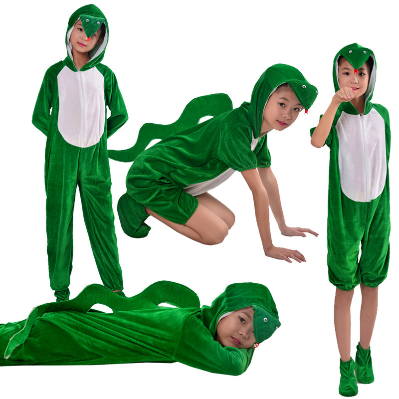 新款儿童动物小蛇演出服装幼儿园亲子舞台表演服青蛇卡通成人服装