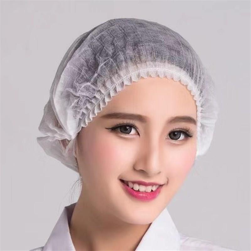 一次性帽子厨师女厨房无纺布防尘帽卫生无纺布帽头套防护工作帽