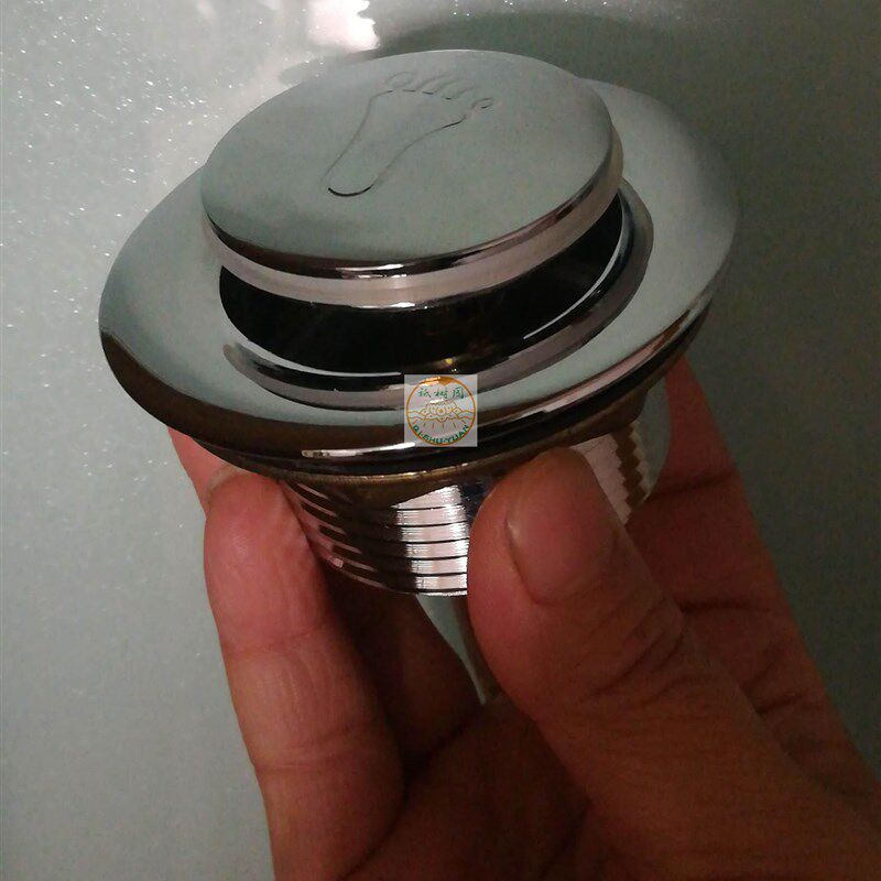 足浴盆弹跳下水器配件 带提篮去水器 脚踩式浴缸排水器 按压排水