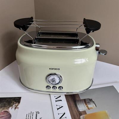 出口两片全自动多功能多士炉吐司机家用烤面包早餐机复古Toaster