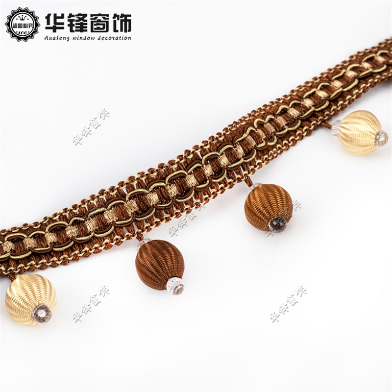 5厘米窗帘珠子花边窗帘配件辅料帘头吊坠花边牛筋珠花边约11.5米