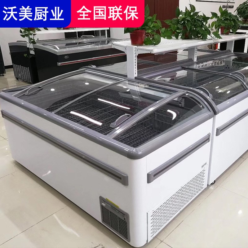 组合岛柜卧式商用冷冻无霜展示柜速冻饺子海鲜超市大容量冰柜