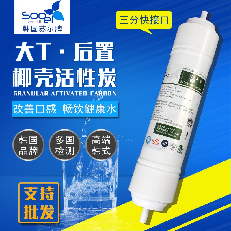 苏尔滤芯家用/商用净水器滤芯3分快插 售水机后置椰壳活性碳大T33