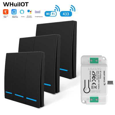 无线遥控开关涂鸦WiFi+RF433智能开关通断器随意贴远程开关Alexa
