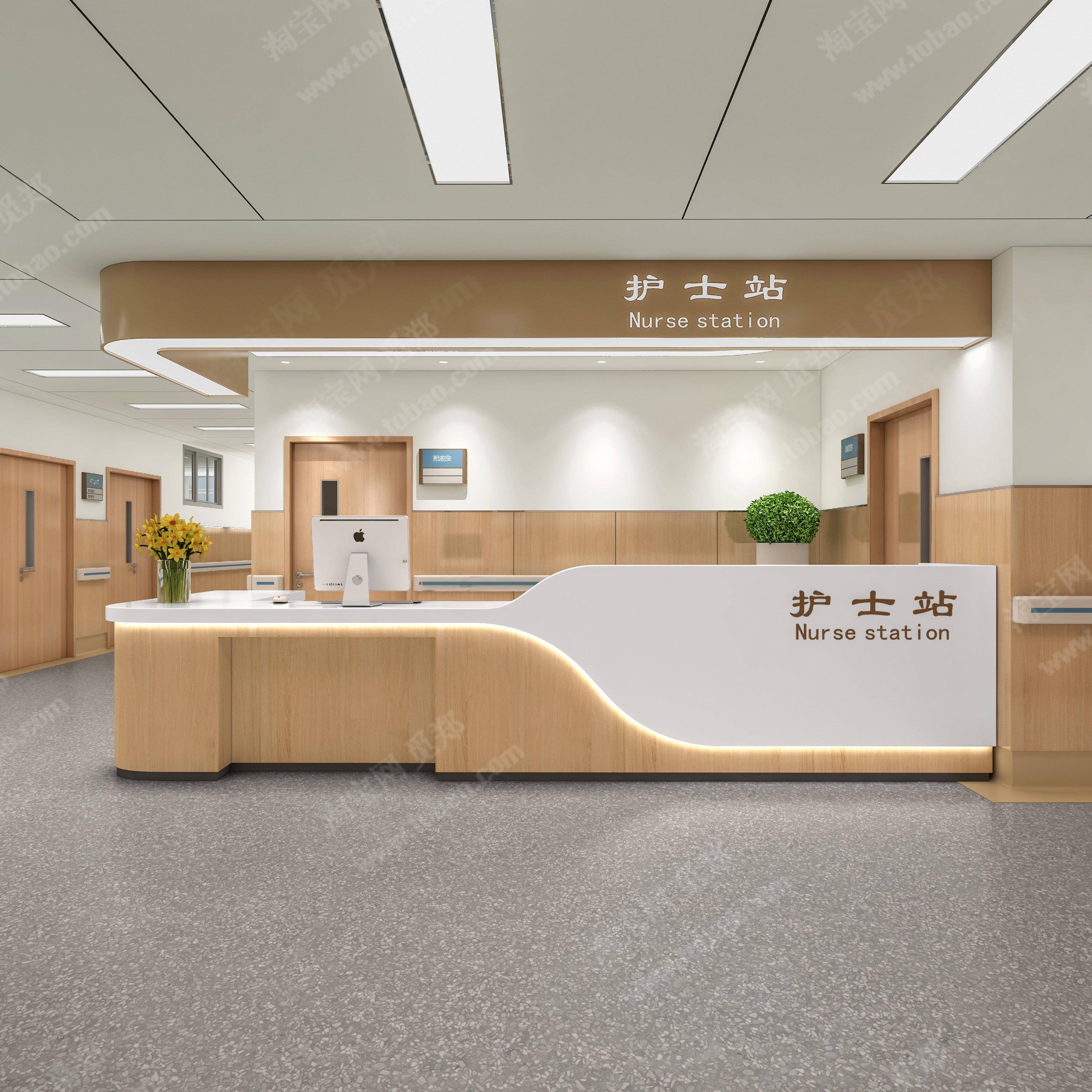 现代医院前台接待台美容院诊所吧台收银柜台导诊台护士站导医台柜