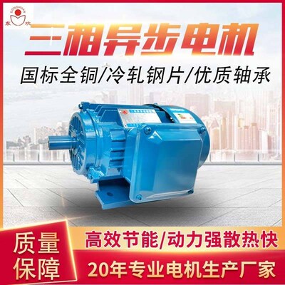 380v三相异步电动机1.1/1.5W铜线电机1400转YE2-90-4极机械设备