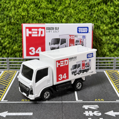 多美卡Tomica Tomy合金玩具车 红白盒34号 五十铃ELF运输车小货车