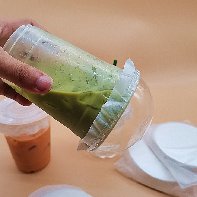 外卖密封防漏膜纸垫一次性奶茶咖啡杯封口贴纸杯盖防溢垫片封口膜