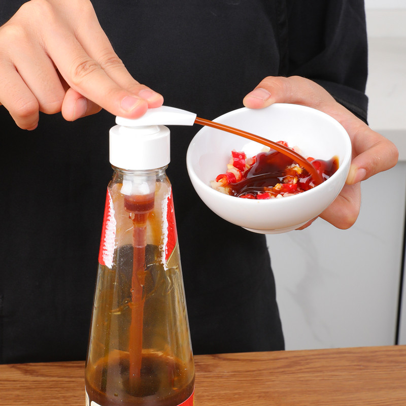 升级款蚝油瓶压嘴泵头耗油瓶塑料挤压器按压式家用挤耗油按压嘴