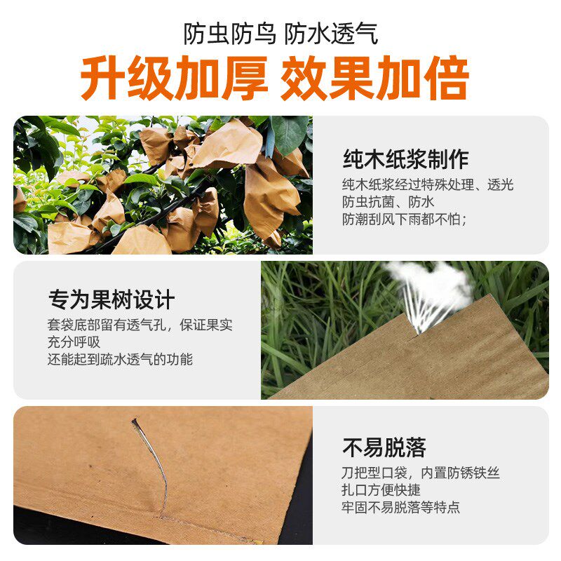 梨子套袋专用袋秋月梨果袋防鸟防虫防日灼保护袋水果通用透气纸袋