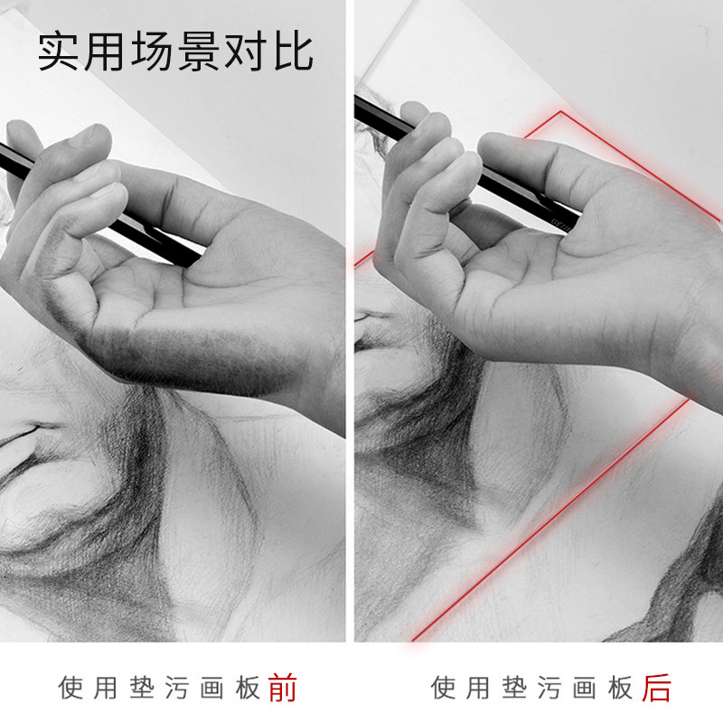 透明画板护颈架湿裱纸速写板斜面小画架美术防污垫板素描防水支架
