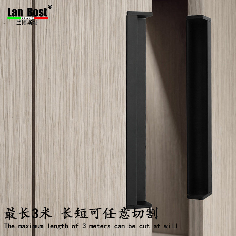 定制长款轻奢通体衣柜柜门暗拉手通顶加长超长嵌入式平开门把手