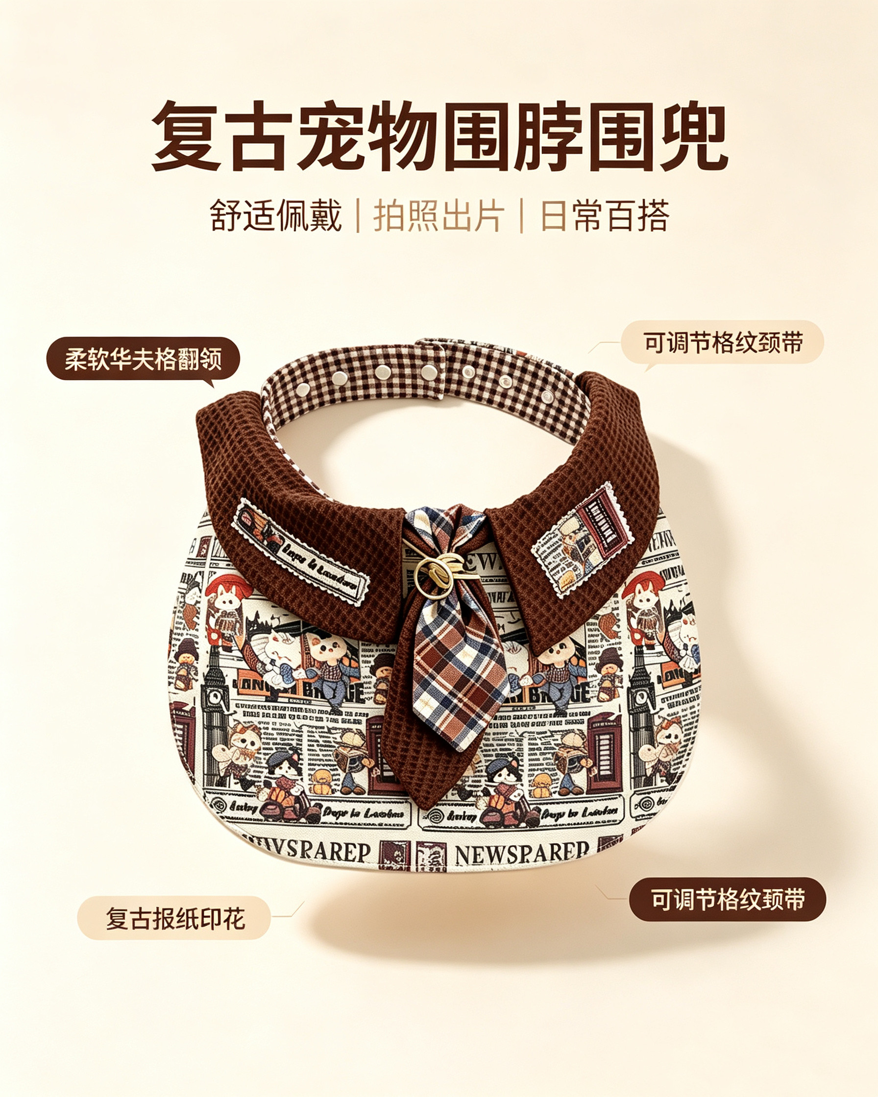 HAOGUGU狗狗口水兜防水耐脏围兜大狗口水巾围脖中大型犬手工定制