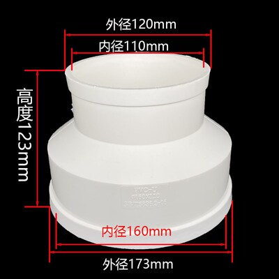 pvc排气管变径直接150变160接头180变160 200变180偏心同心大小头
