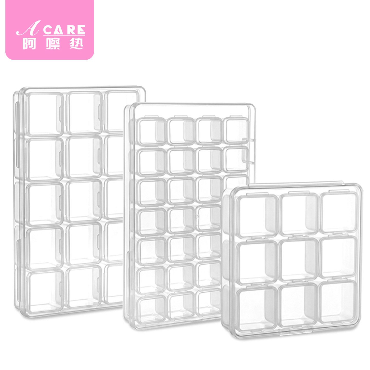 收纳盒/耳钉B1pn001-整理小格子项链首饰透明可视盒小饰品耳环