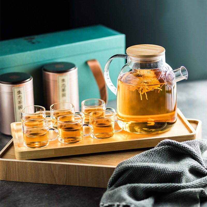 玻璃泡茶壶过滤泡茶杯 耐热加厚花草茶具 水果茶下午茶家用冷水壶
