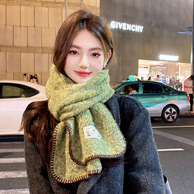 OVANCY高级感羊毛围巾女秋冬季2025新款氛围感针织毛线保暖小围脖