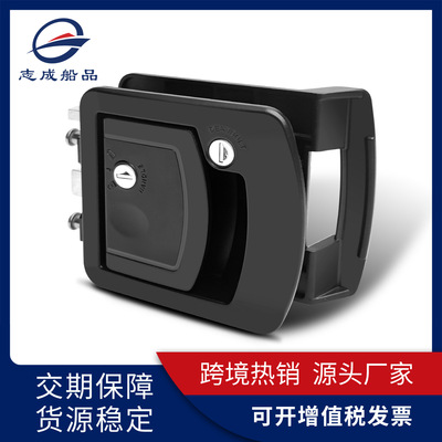 跨境新款RV门锁锌合金双锁芯C级房车机械门锁IP54防水防尘面板锁