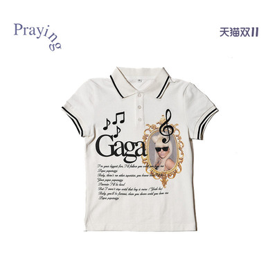 Praying人物印花女士Polo衫26秋