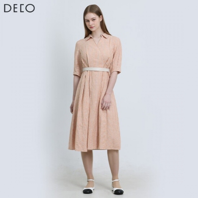 DECO 亚麻连衣裙 条纹 (价格：679000韩元)