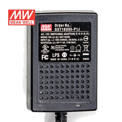 明纬48V电源18W GST18U48-P1J 0.37A工业节能适配器环球认证墙插