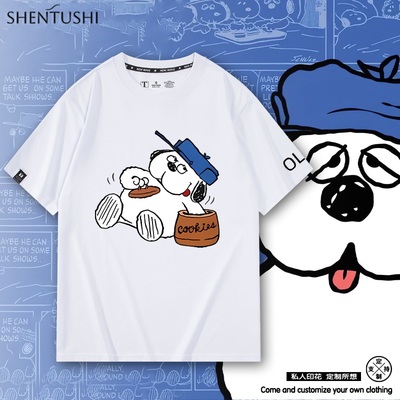 休闲宽松纯棉情侣短袖