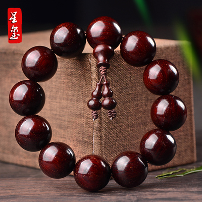 正宗印度老料金星小叶紫檀手串2.0男女款8mm108颗1.8佛珠手錬