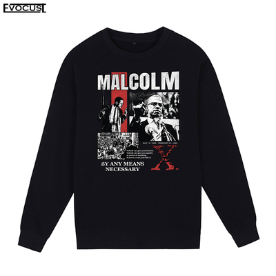 Malcolm X马尔勒姆艾克斯美国民权运动黑人复古怀旧男女圆领卫衣