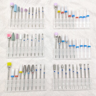 10/set Nail Art Grinding Drill Bits Electric Manicure Machin