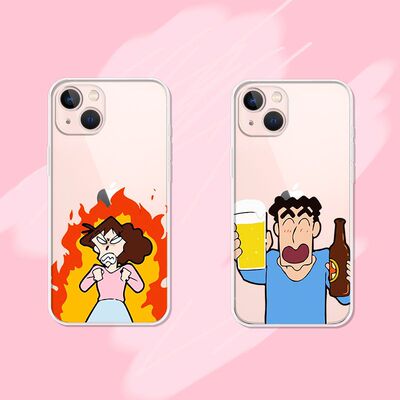 适用于苹果12pro手机壳蜡笔小新11情侣适用13pro透明11maxr硅胶华为P50